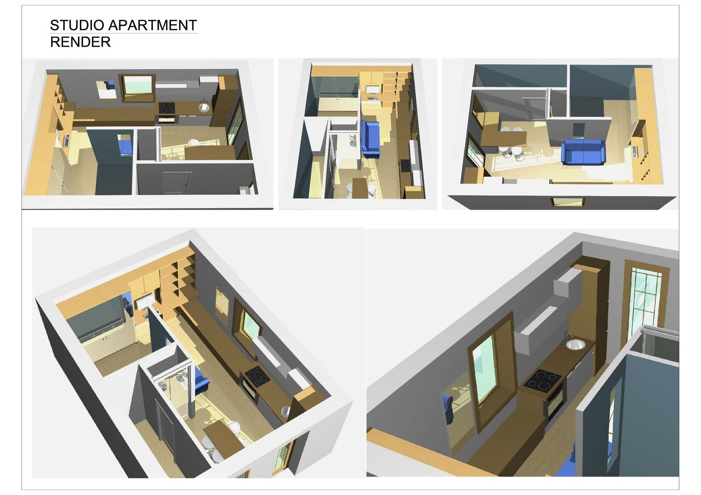 Finding A Layout For A Studio Apartment 26 Sqm Designed By Natasa Vidic ...