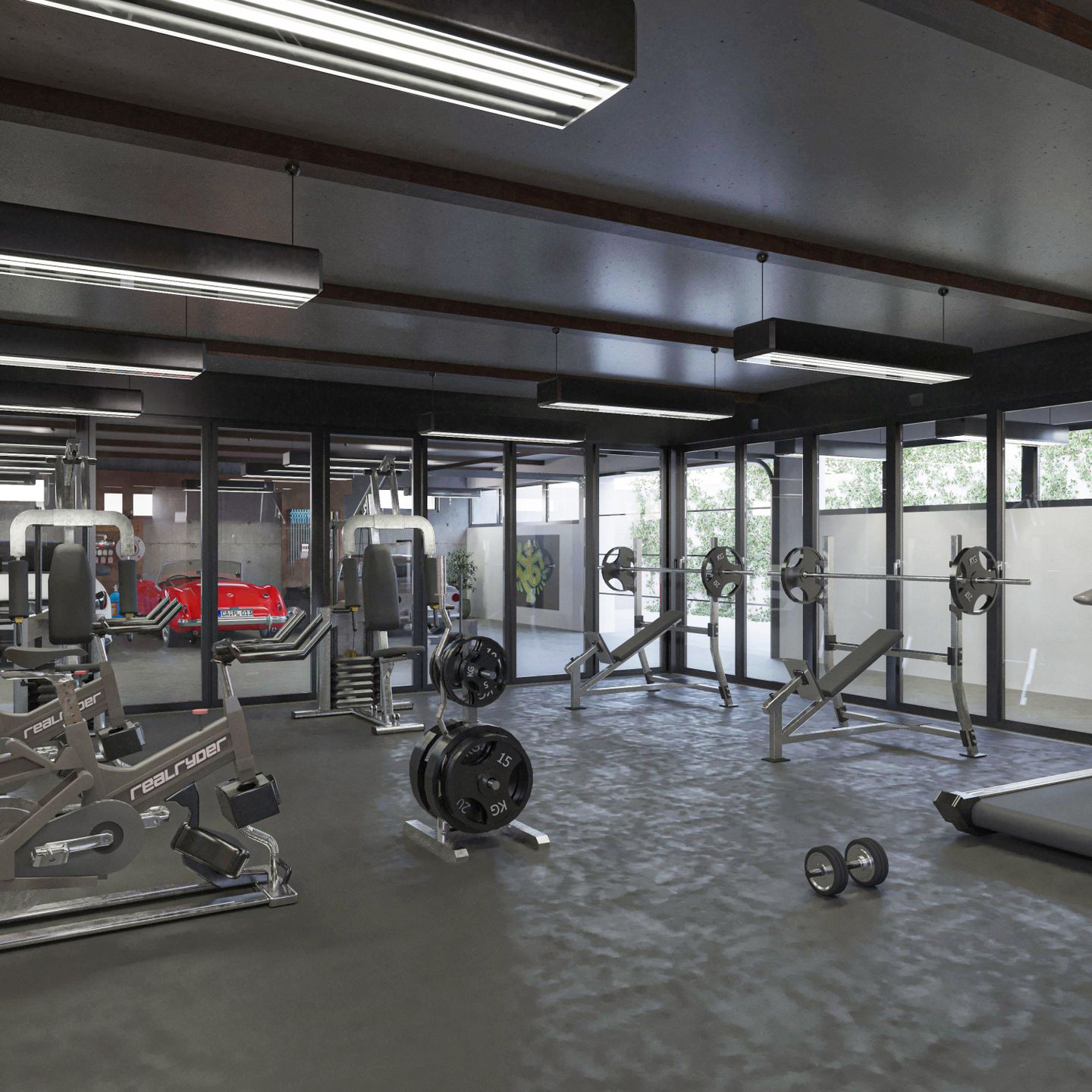 Industrial Loft With Spa And Gym Designed By | GoPillar