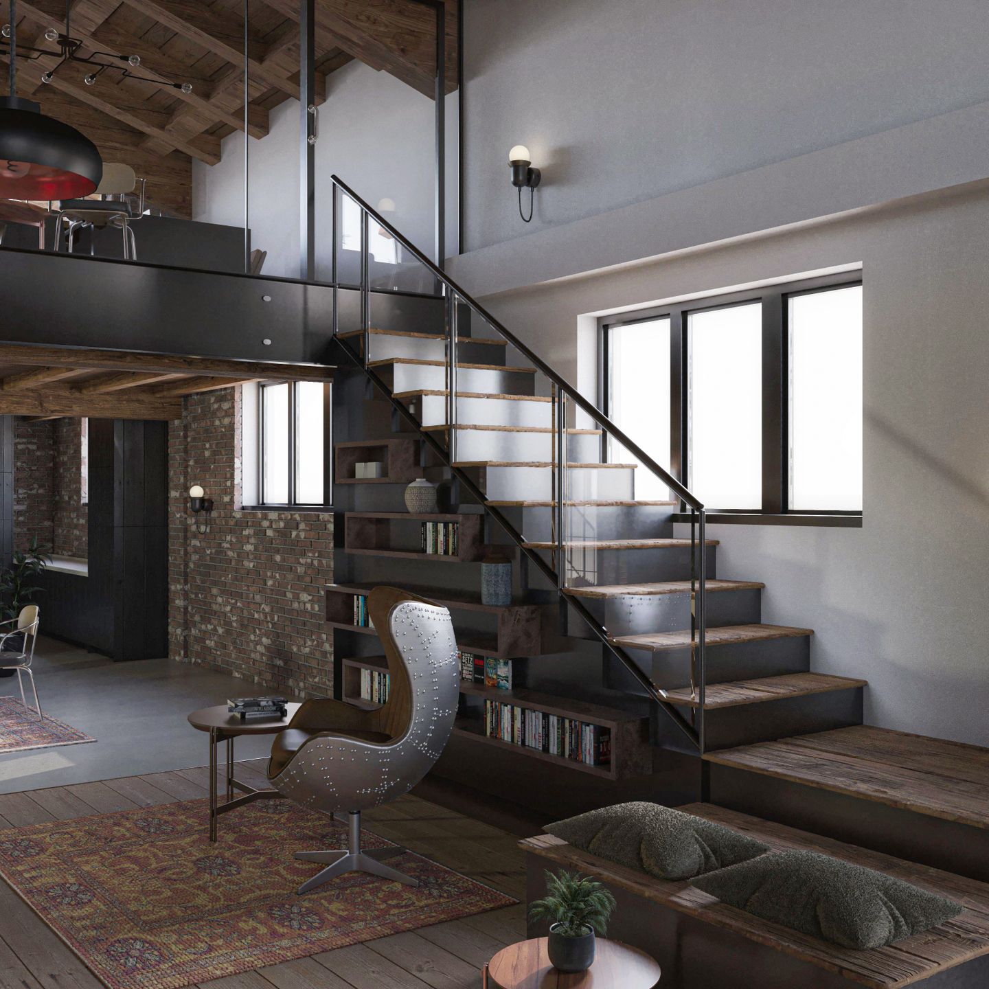 Industrial Loft With Spa And Gym Designed By | GoPillar